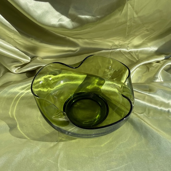 Accents | Funky Retro Green Glass Bowl | Poshmark